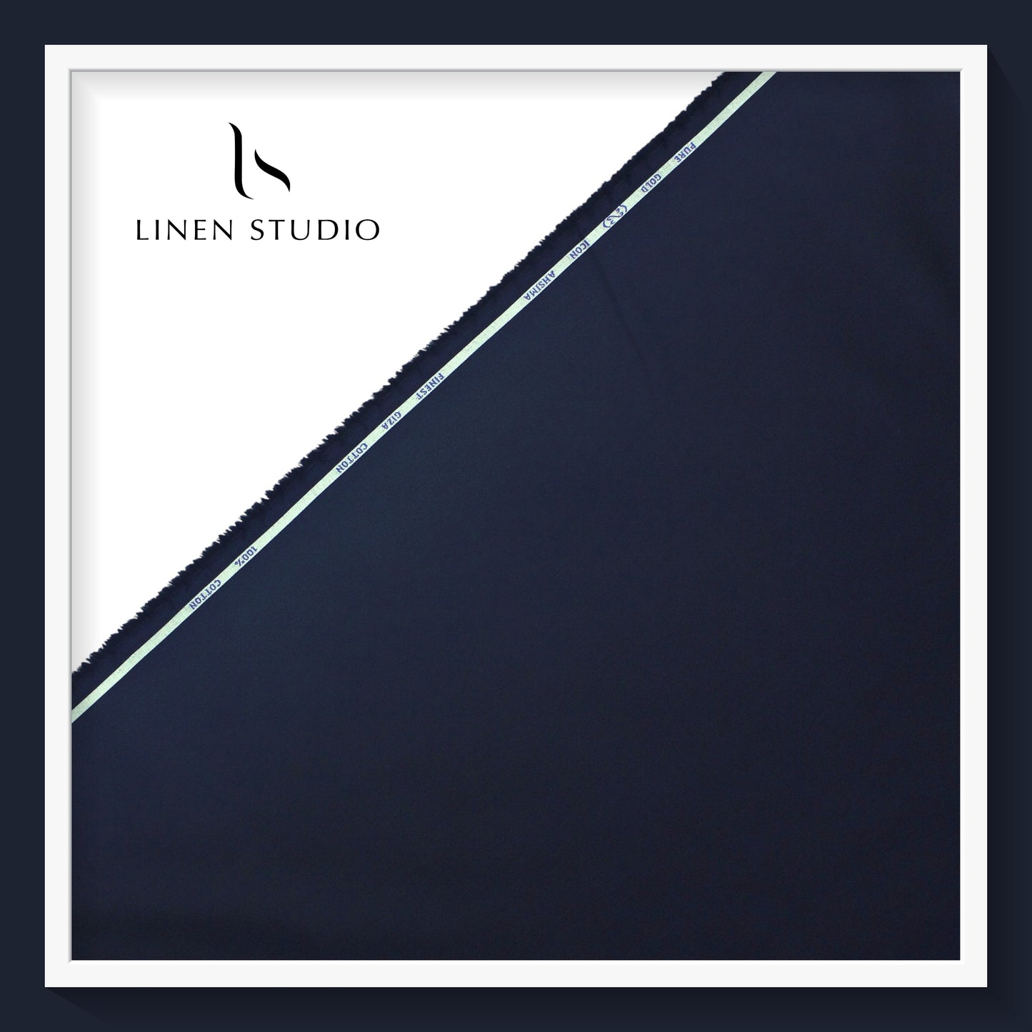 Icon Ashima 60's Satin Giza Cotton - Navy Blue – Linen Studio