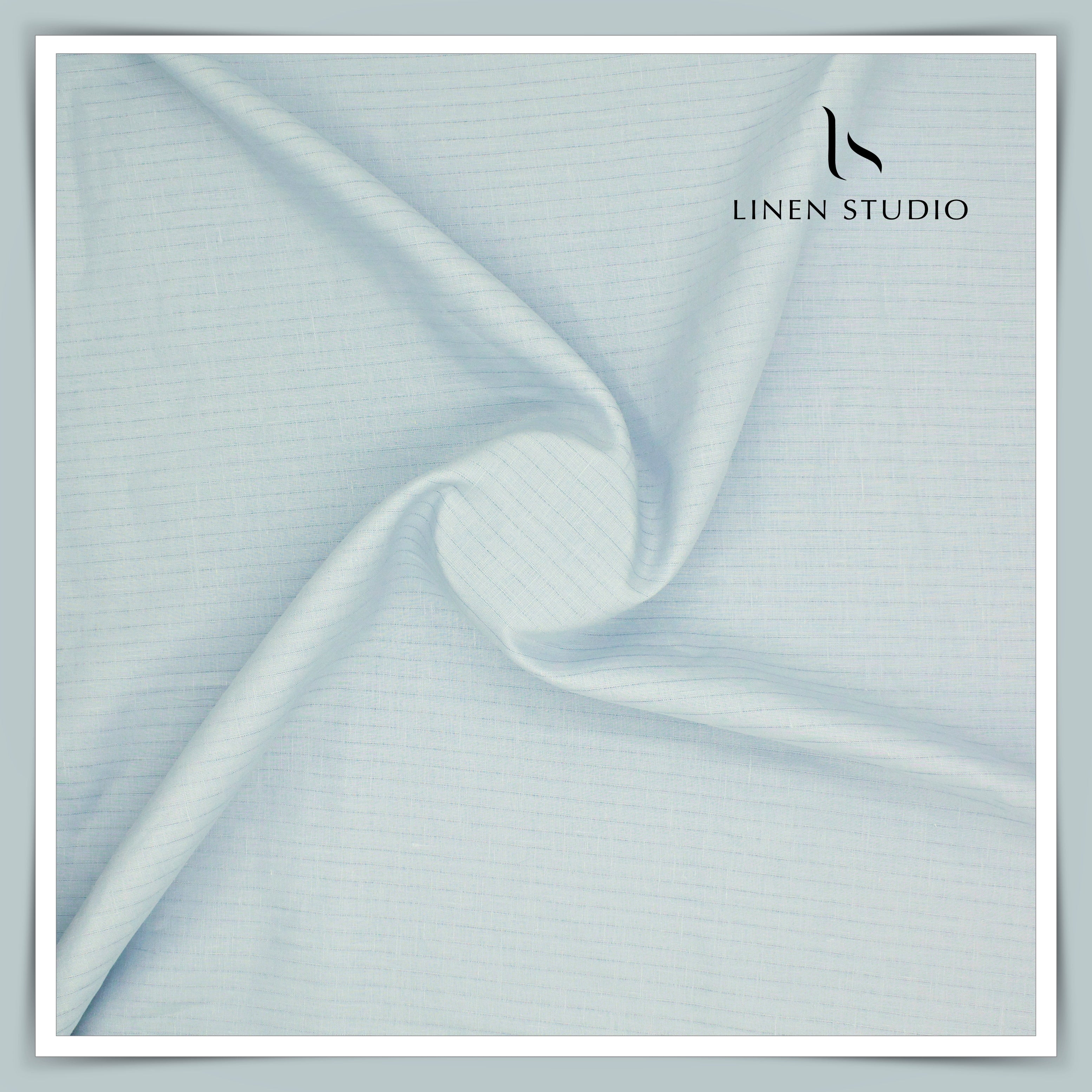 70 Lea Self Small Stripe Shirting by Burgoyne - Opal Blue (NEW) – Linen ...