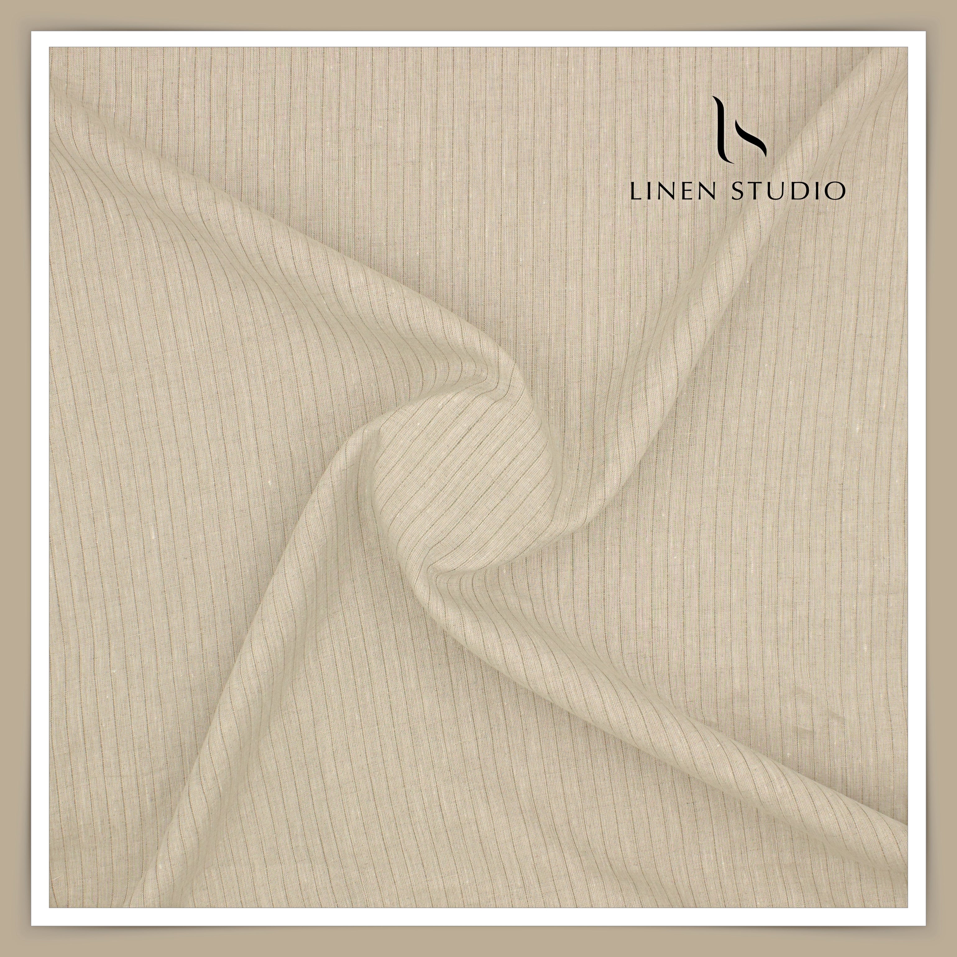 70 Lea Self Small Stripe Shirting by Burgoyne - Coral Reef Natural (NE ...