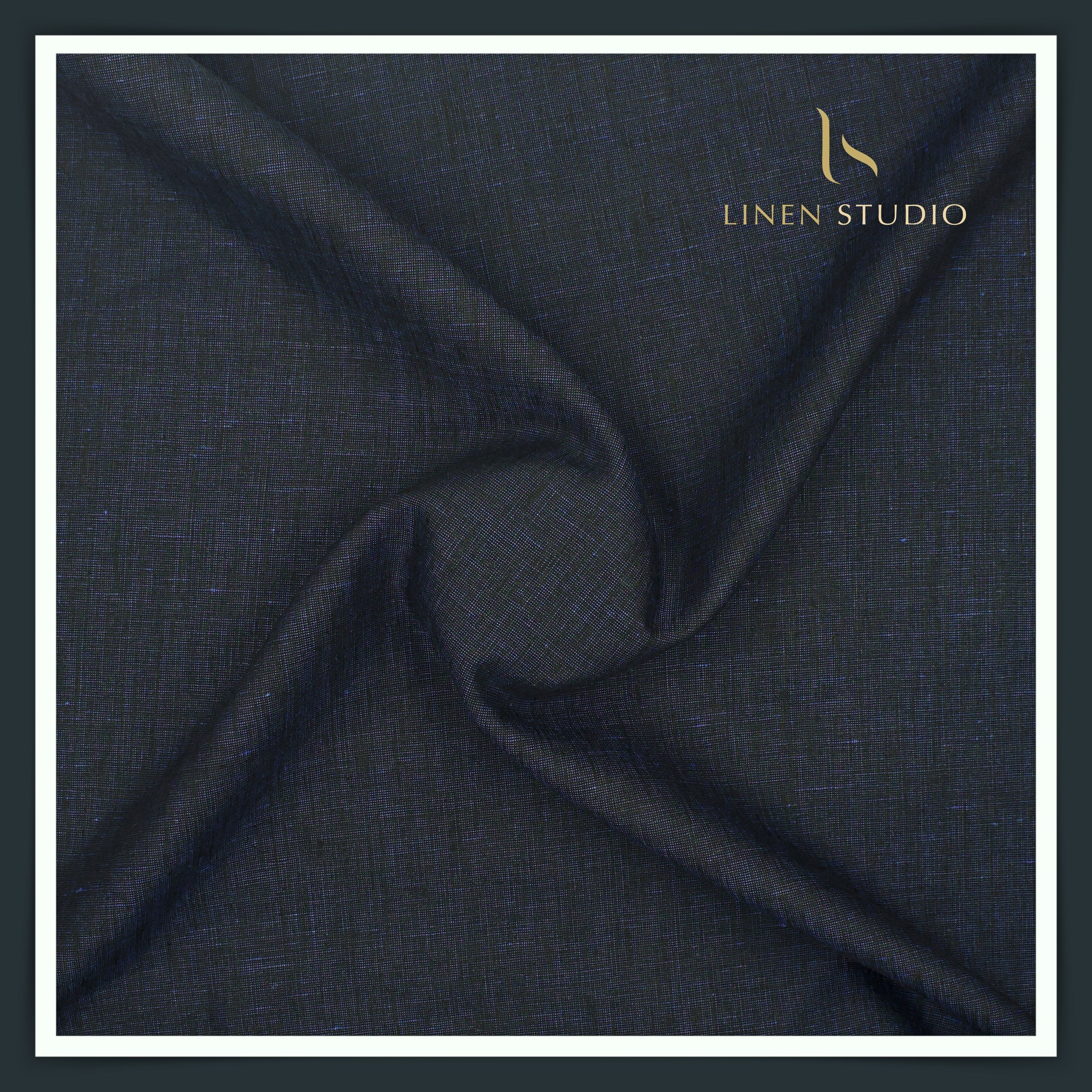 Linen Club 40 Lea Premium Textured Linen Suiting - Blueish Black (NEW ...