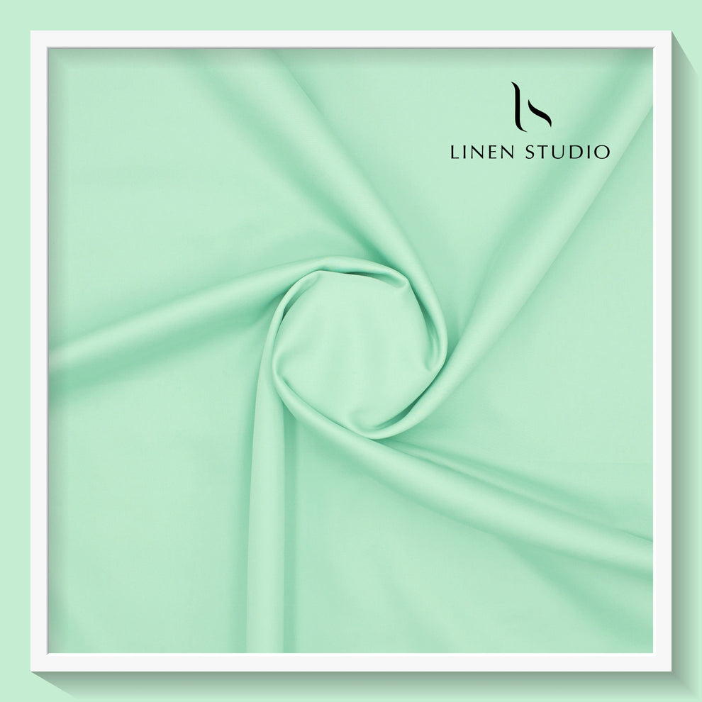 Luthai 100% Luxury Cotton Satin Shirting - Mint Green – Linen Studio
