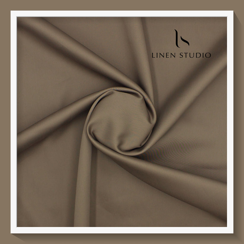 Luthai 100% Luxury Cotton Satin Shirting - Peanut Brown – Linen Studio