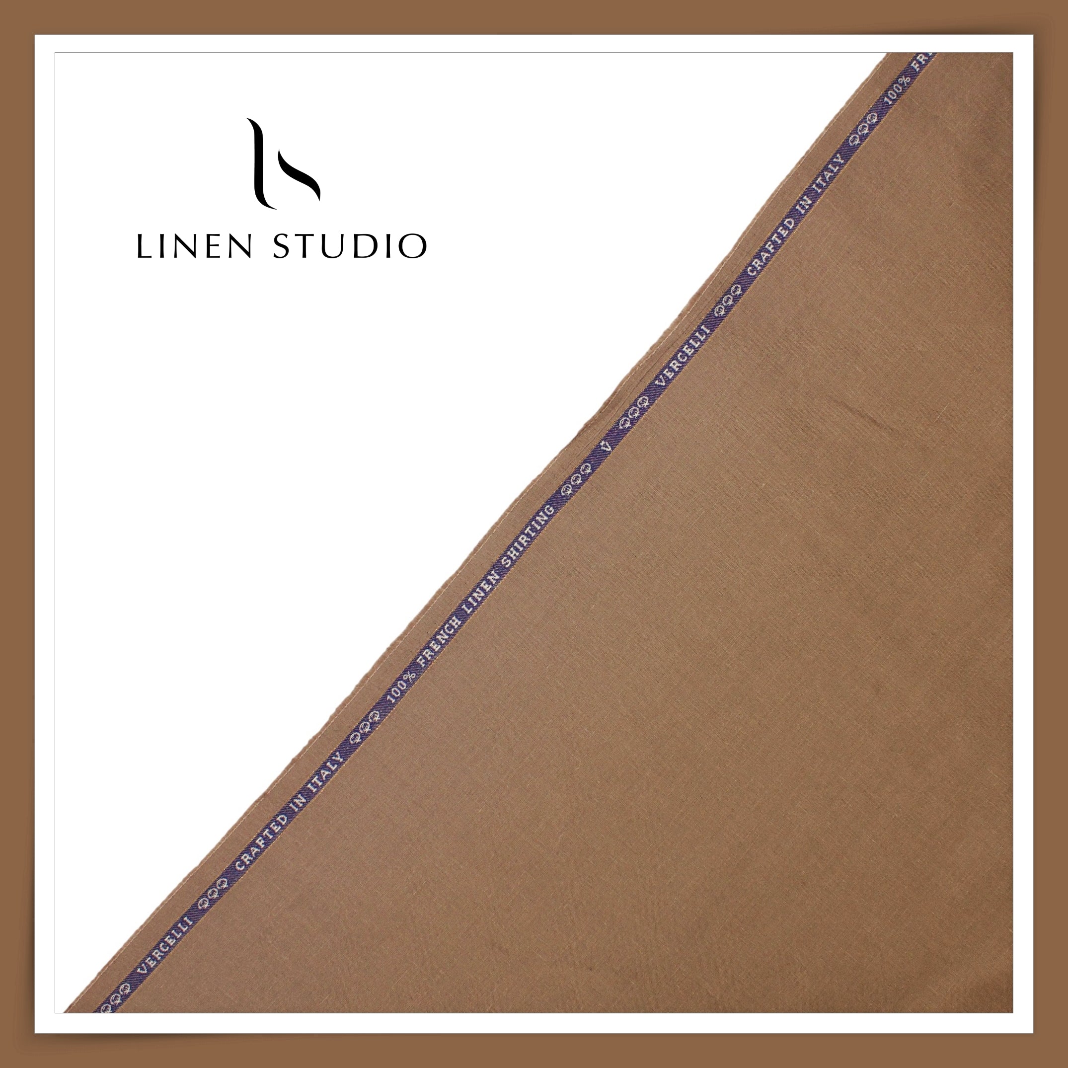 80 Lea French Linen Shirting by Vercelli Italy - Cocoa Brown (1st in I ...